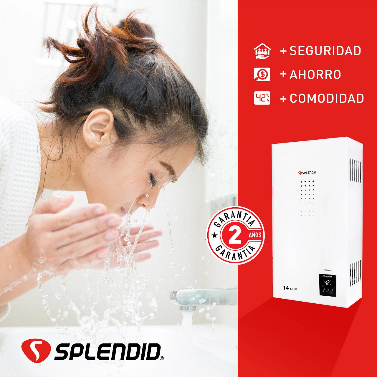 CALEFON 14 LITROS FULLCONTROL GAS NATURAL TIRO NATURAL SPLENDID | Hical